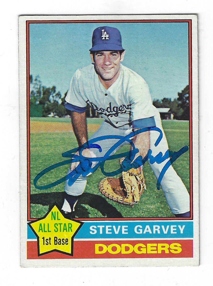 Autographed STEVE GARVEY 1976 Topps card - Main Line Autographs