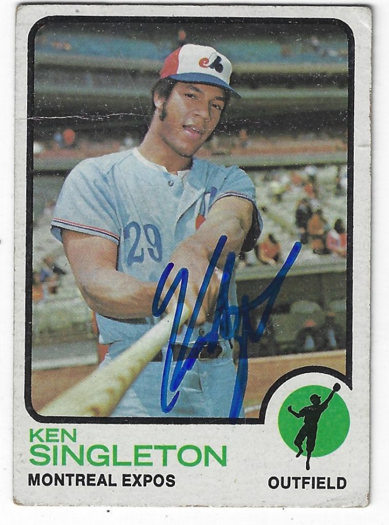 Autographed Ken Singleton 1973 TOPPS Montreal Expos card #232 - Main ...
