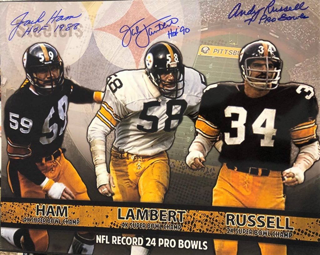 Autographed Jack Lambert , Jack Ham & Andy Russell Pittsburgh Steelers ...