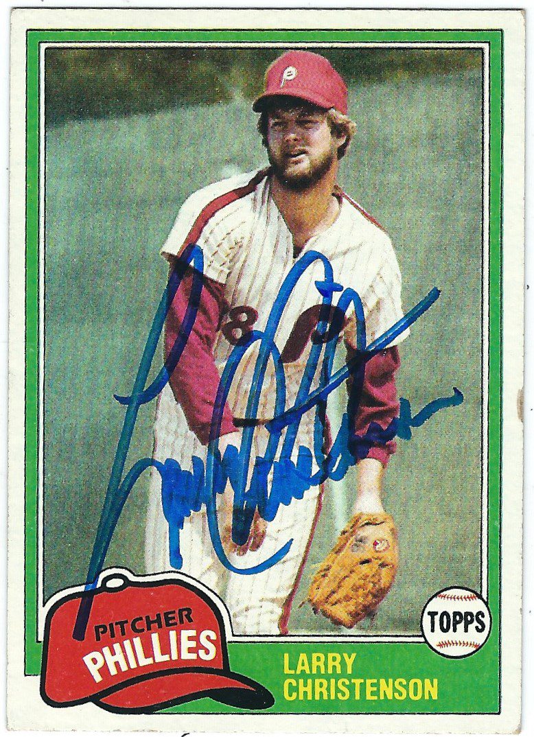 Autographed LARRY CHRISTENSON 1981 Topps Card - Main Line Autographs