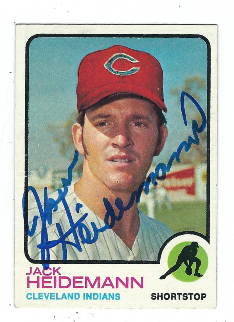 Autographed JACK HEIDEMANN 1973 Topps Card - Main Line Autographs