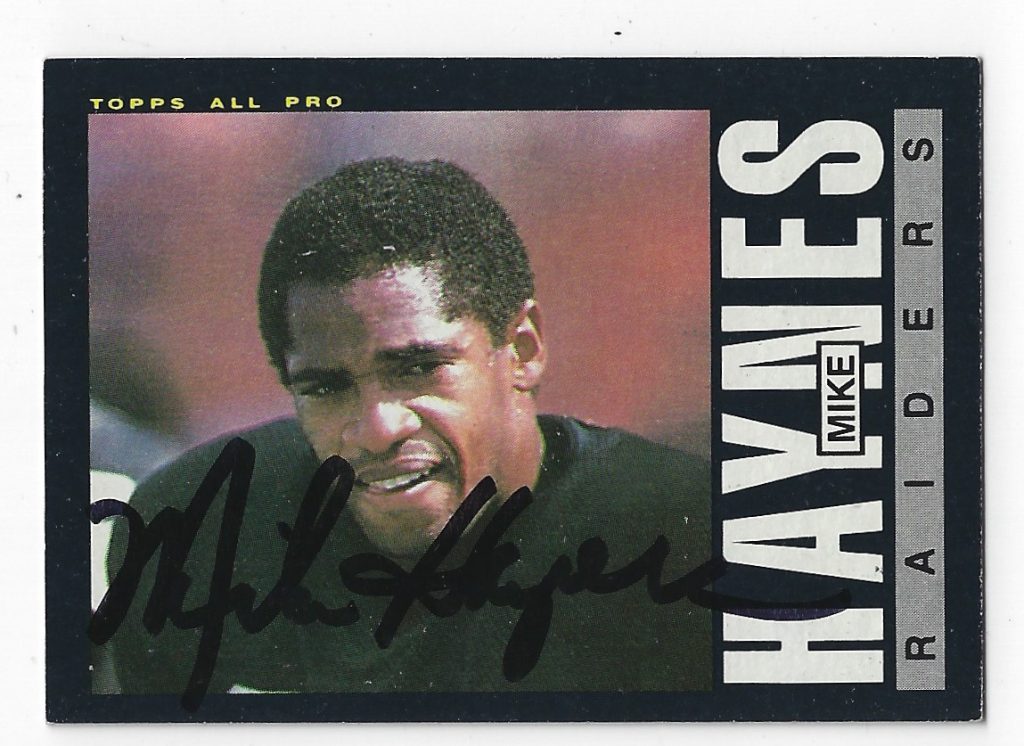 MIKE HAYNES Autographed 1985 Topps Oakland Raiders Card - Main Line ...