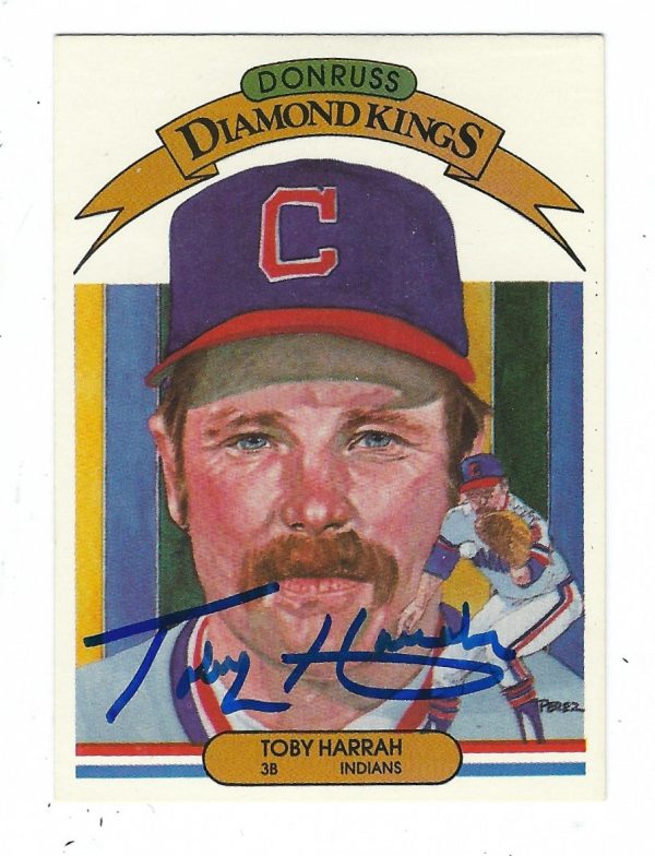Autographed TOBY HARRAH 1982 Donruss Diamond King - Main Line Autographs