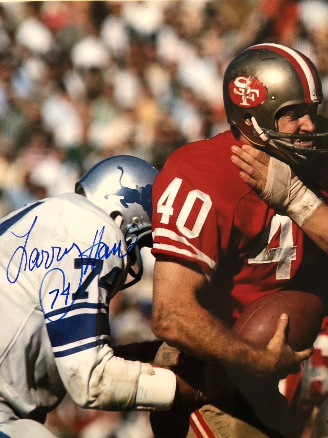 Autographed Larry Hand 8X10 Detroit Lions Photo | Main Line Autographs