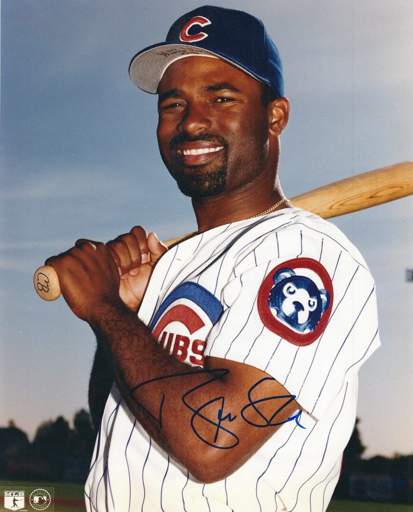 AUTOGRAPHED BRIAN MCRAE 8X10 Chicago Cubs Photo - Main Line Autographs