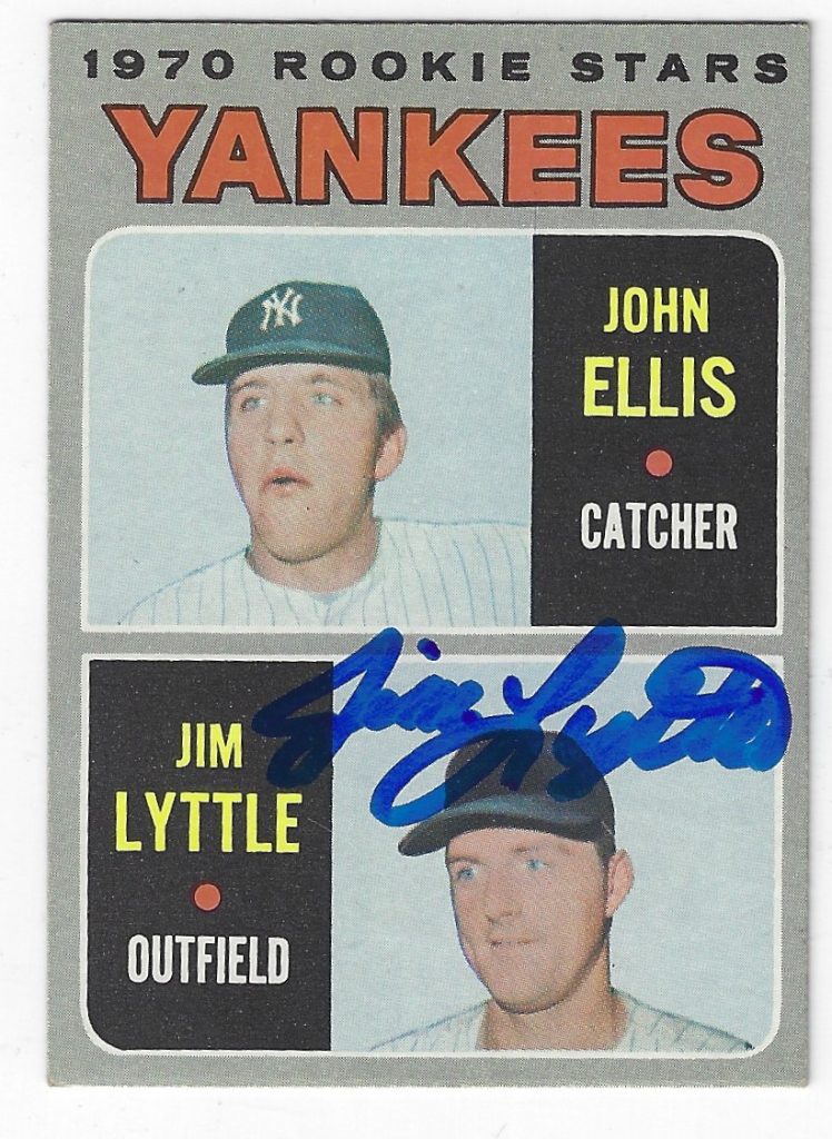 Autographed JIM LYTTLE New York Yankees 1970 Topps Card - Main Line ...