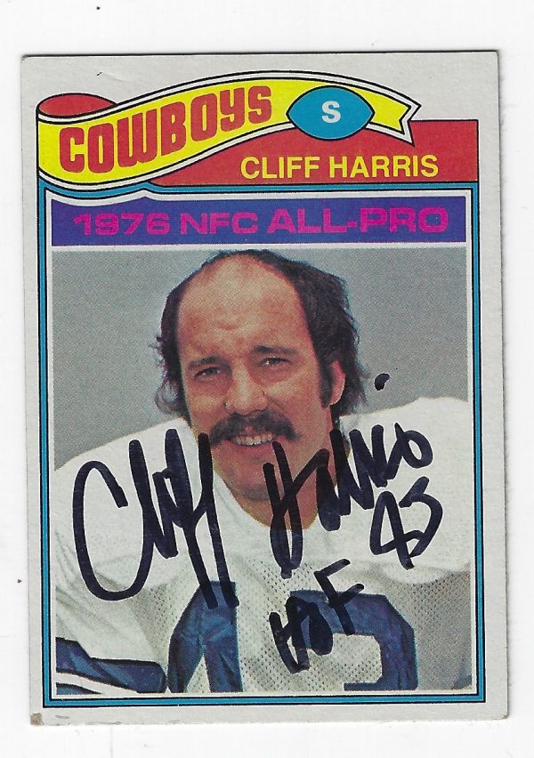 Autographed CLIFF HARRIS Dallas Cowboys 1977 Topps Card - Main Line ...