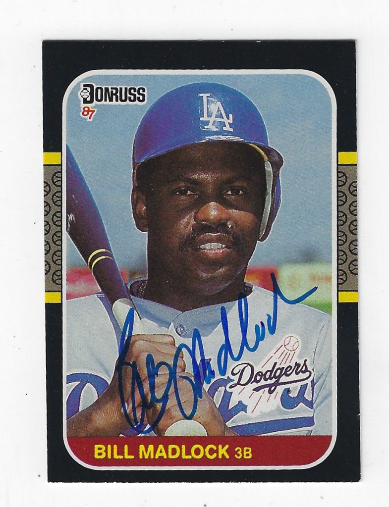 Autographed BILL MADLOCK 1987 Donruss Card - Main Line Autographs