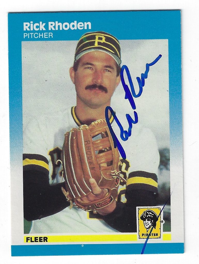 Autographed RICK RHODEN 1987 Fleer Card - Main Line Autographs