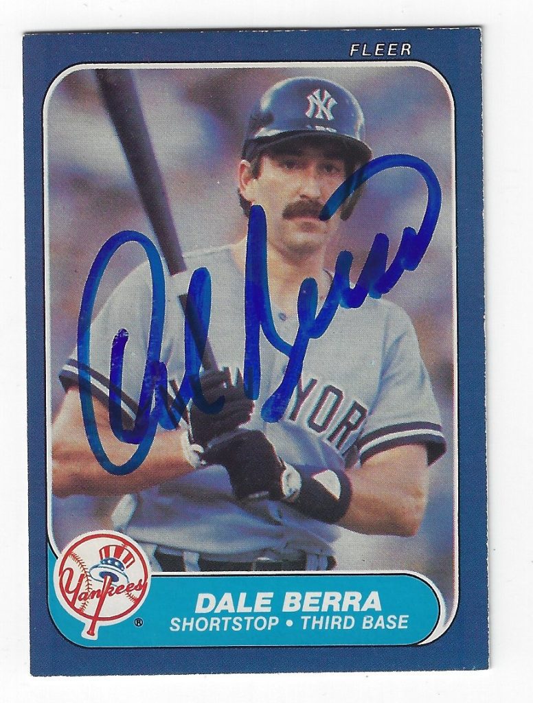 Autographed DALE BERRA 1986 Fleer Card - Main Line Autographs