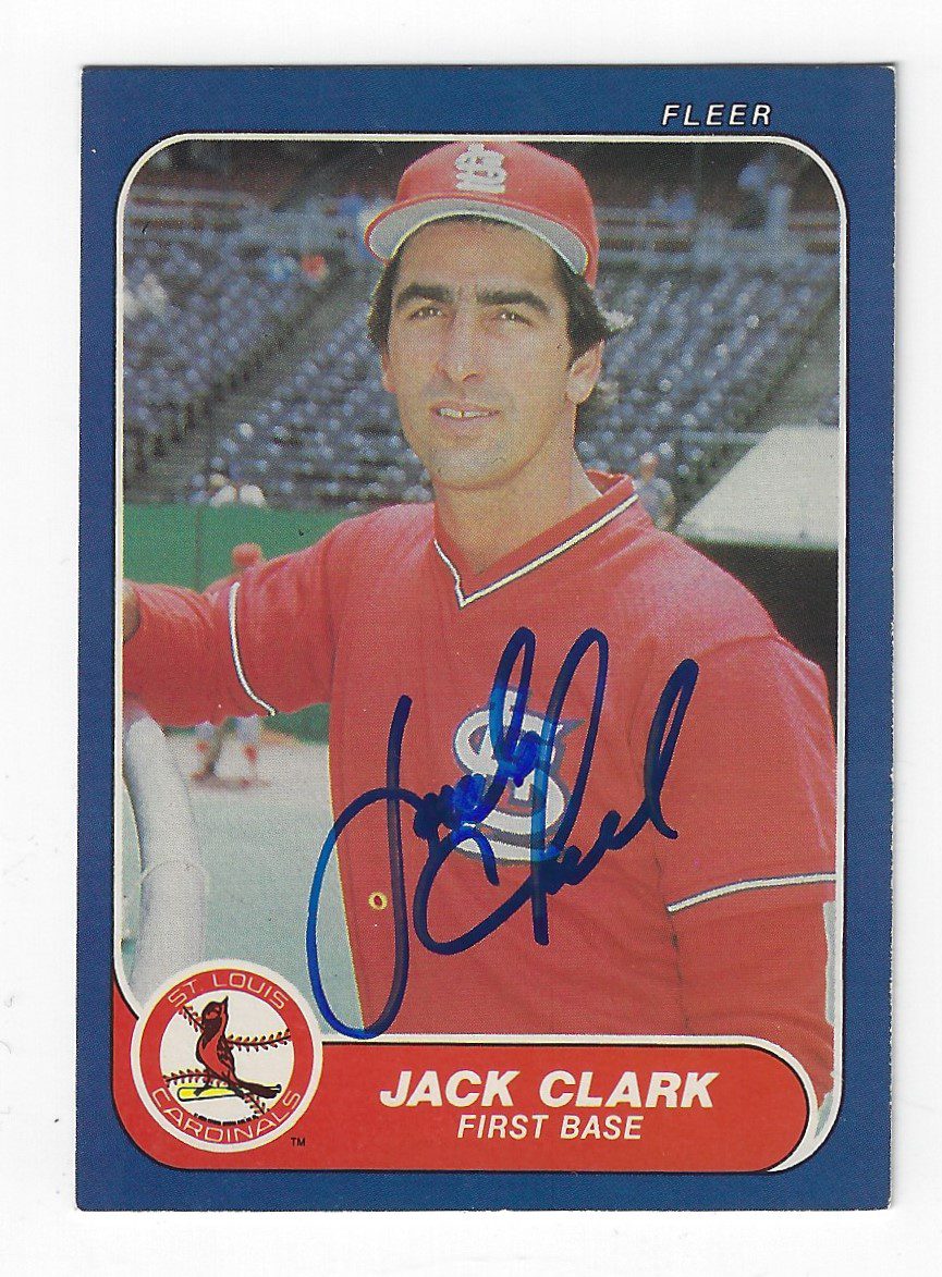 Autographed JACK CLARK 1986 Fleer Card - Main Line Autographs