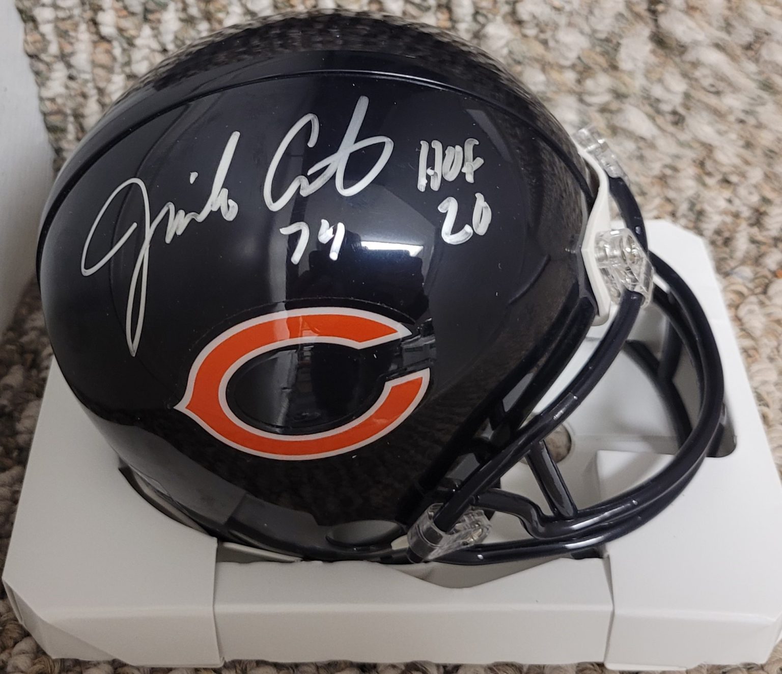 Autographed JIMBO COVERT Chicago Bears Mini Helmet - Main Line Autographs