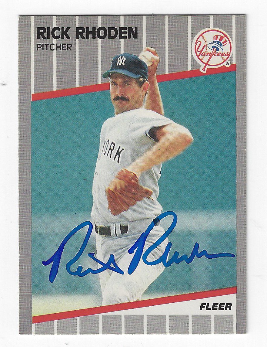 Autographed RICK RHODEN New York Yankees 1989 Fleer Card - Main Line ...