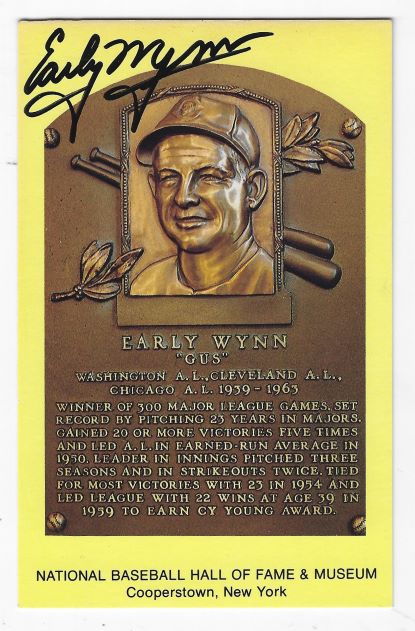 Autographed Early Wynn Hall of Fame Gold Plaque - Main Line Autographs