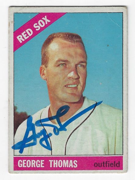 Autographed GEORGE THOMAS Boston Red Sox 1966 Topps Card - Main Line ...