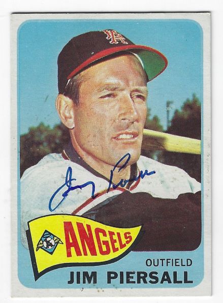 Autographed JIMMY PIERSALL Los Angeles Angels 1965 Topps Card - Main ...