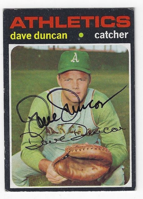 Autographed DAVE DUNCAN Oakland A's 1971 Topps Card - Main Line Autographs