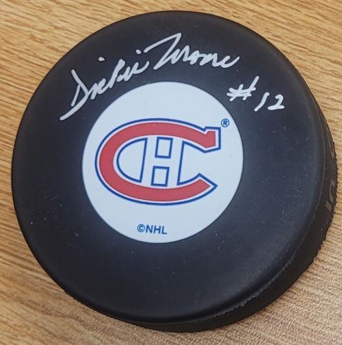 AUTOGRAPHED DICKIE MOORE Montreal Canadiens Hockey Puck - Main Line ...