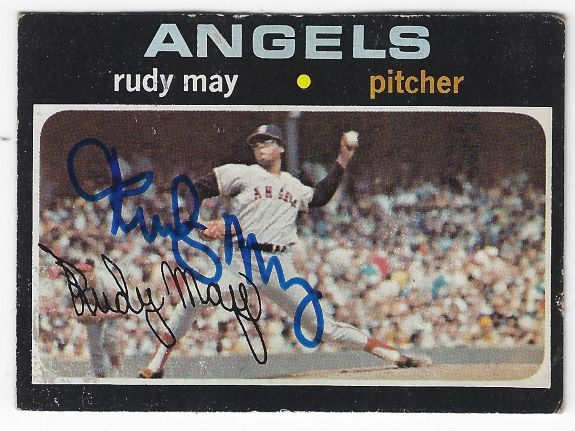 Autographed RUDY MAY California Angels 1971 Topps Card - Main Line ...
