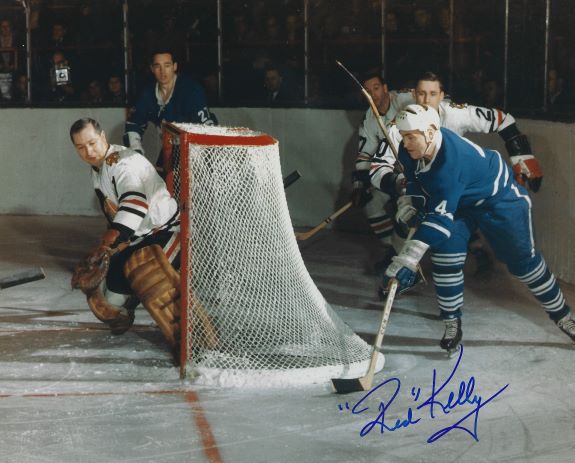 Autographed RED KELLY 8X10 Toronto Maple Leafs Photo - Main Line Autographs