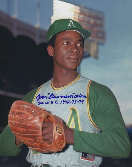 AUTOGRAPHED JOHN "BLUE MOON" ODOM "3x WSC" 8X10 Oakland A's Photo ...