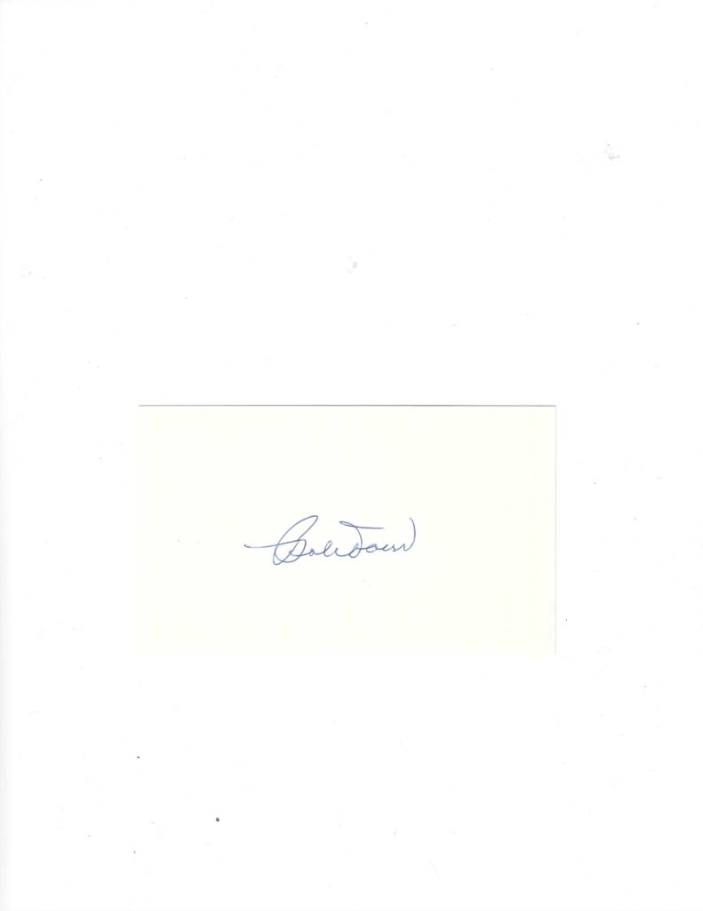 AUTOGRAPHED SIGNED BOBBY BOB DOERR 3x5 Index card - Main Line Autographs