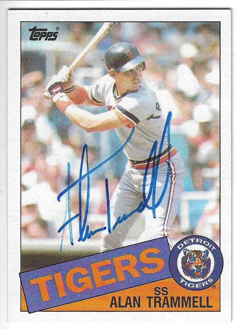 Autographed Alan Trammell Detroit Tigers 1985 Topps Card #690 - Main ...