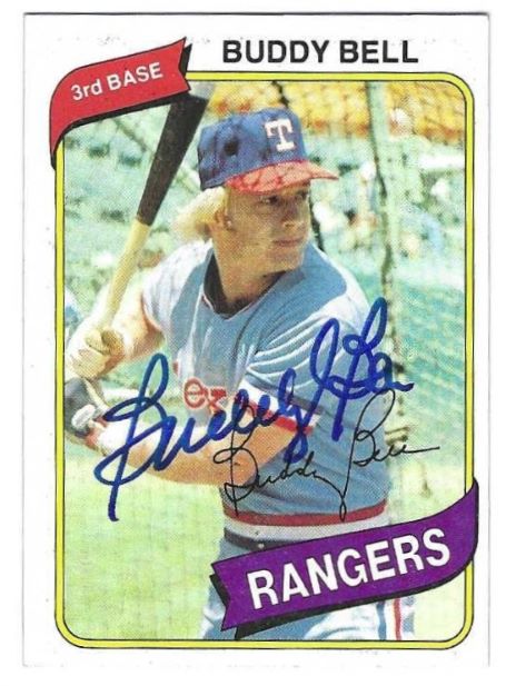 Autographed BUDDY BELL Texas Rangers 1980 Topps Card - Main Line Autographs