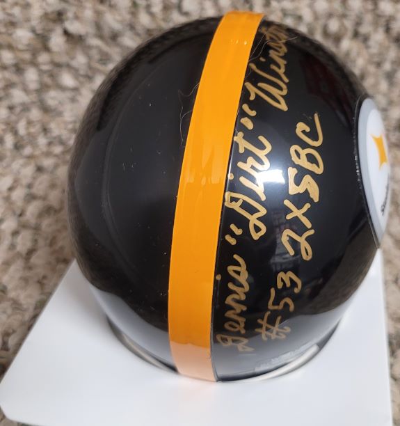 Autographed DENNIS "DIRT" WINSTON "2X SBC" Pittsburgh Steelers Mini ...