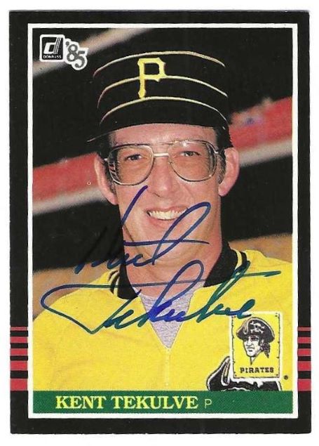 Autographed KENT TEKULVE Pittsburgh Pirates 1985 Donruss Card - Main ...